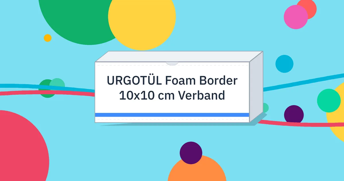 Symbolbild: Packung mit der Aufschrift URGOTÜL Foam Border 10x10 cm Verband (PZN 20540164) – Verfügbarkeit und Bezug in Apotheken in Frankfurt am Main