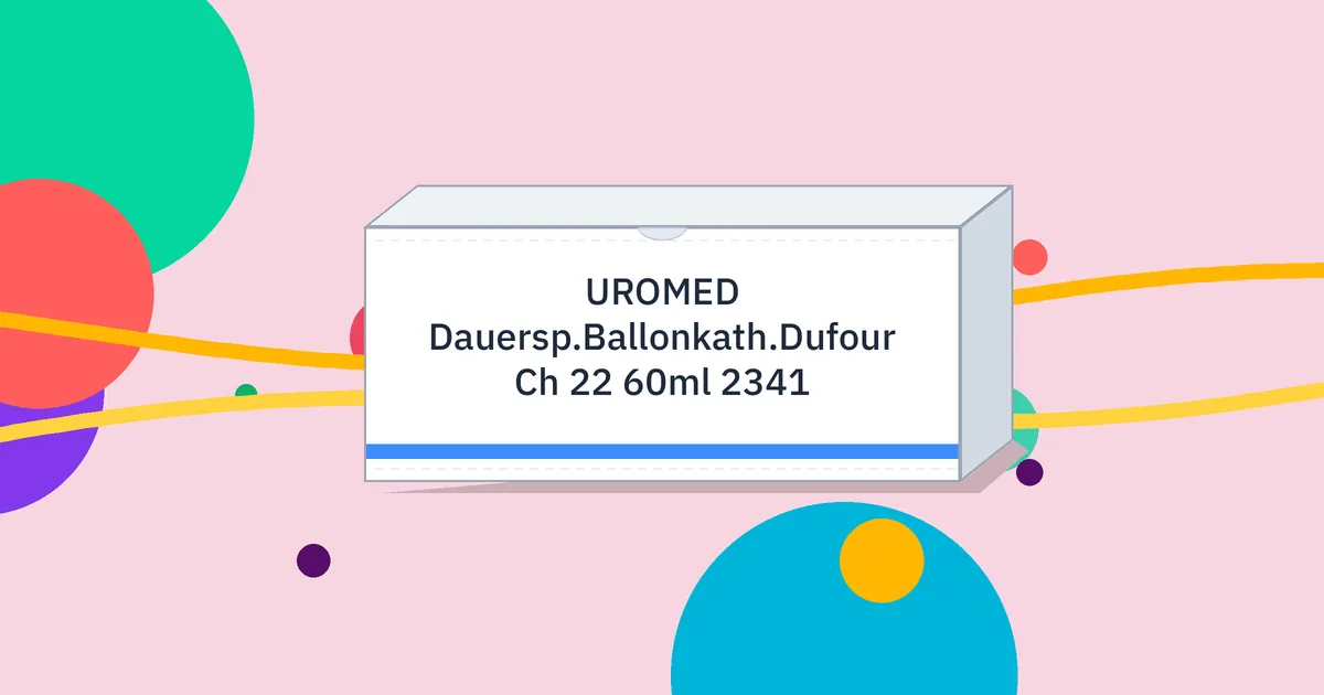Symbolbild: Packung mit der Aufschrift UROMED Dauersp.Ballonkath.Dufour Ch 22 60ml 2341 (PZN 04673492) – Verfügbarkeit und Bezug in Apotheken in Frankfurt am Main