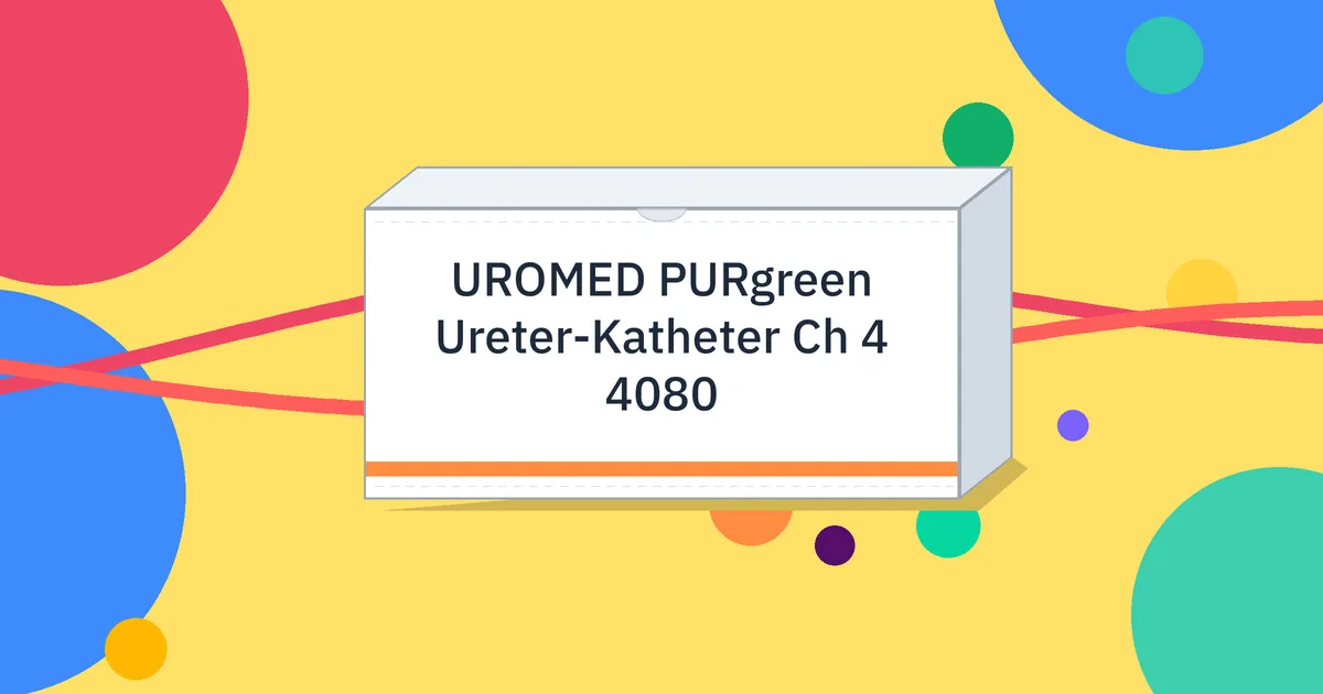 Symbolbild: Packung mit der Aufschrift UROMED PURgreen Ureter-Katheter Ch 4 4080 (PZN 01990022) – Verfügbarkeit und Bezug in Apotheken in Frankfurt am Main