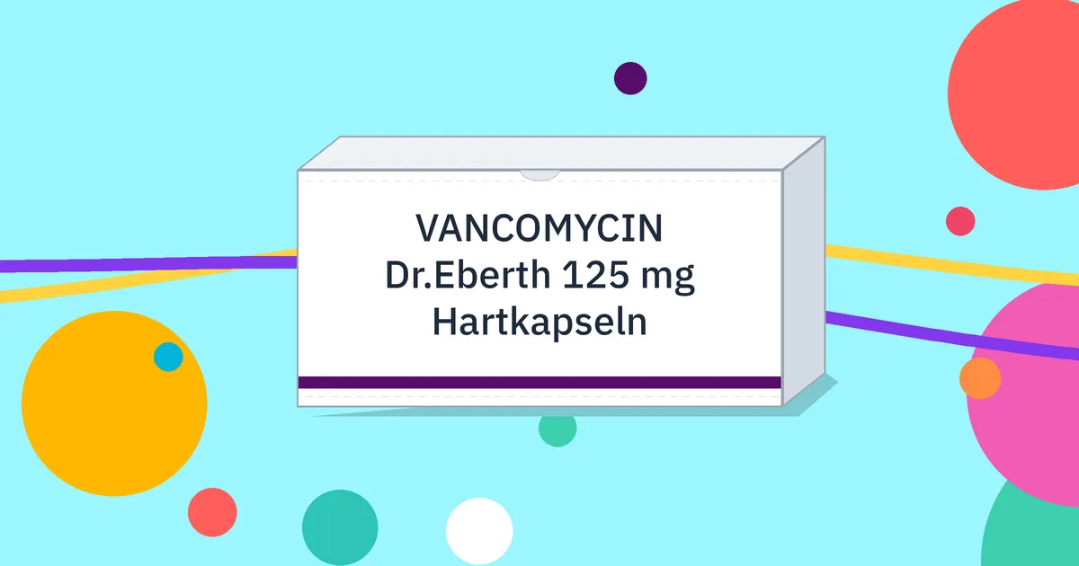 Symbolbild: Packung mit der Aufschrift VANCOMYCIN Dr.Eberth 125 mg Hartkapseln (PZN 20173116) – Verfügbarkeit und Bezug in Apotheken in Frankfurt am Main