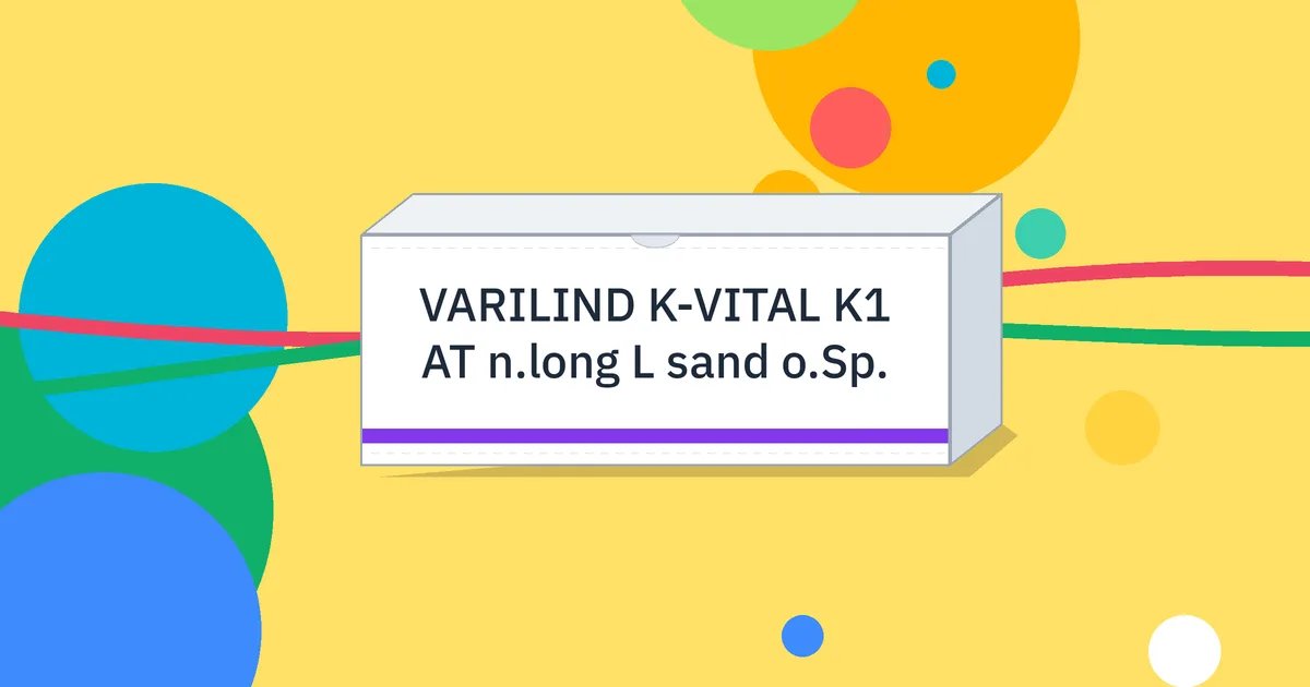 Symbolbild: Packung mit der Aufschrift VARILIND K-VITAL K1 AT n.long L sand o.Sp. (PZN 20619463) – Verfügbarkeit und Bezug in Apotheken in Frankfurt am Main