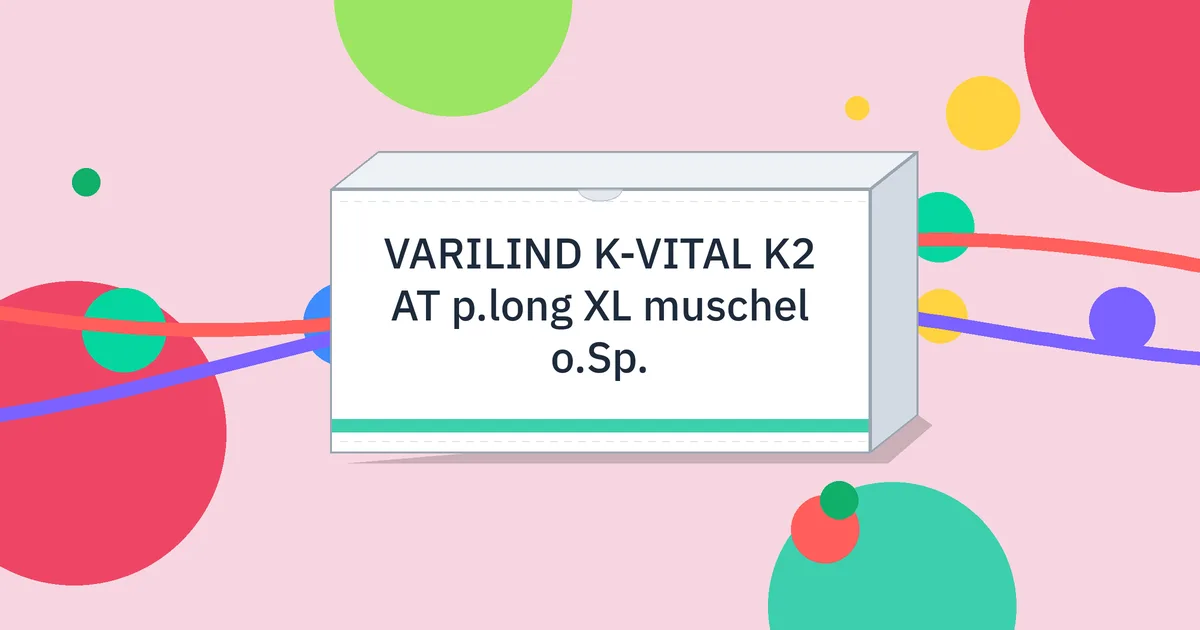 Symbolbild: Packung mit der Aufschrift VARILIND K-VITAL K2 AT p.long XL muschel o.Sp. (PZN 20562645) – Verfügbarkeit und Bezug in Apotheken in Frankfurt am Main