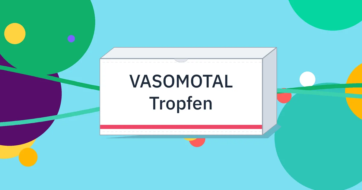 Symbolbild: Packung mit der Aufschrift VASOMOTAL Tropfen (PZN 06979918) – Verfügbarkeit und Bezug in Apotheken in Frankfurt am Main