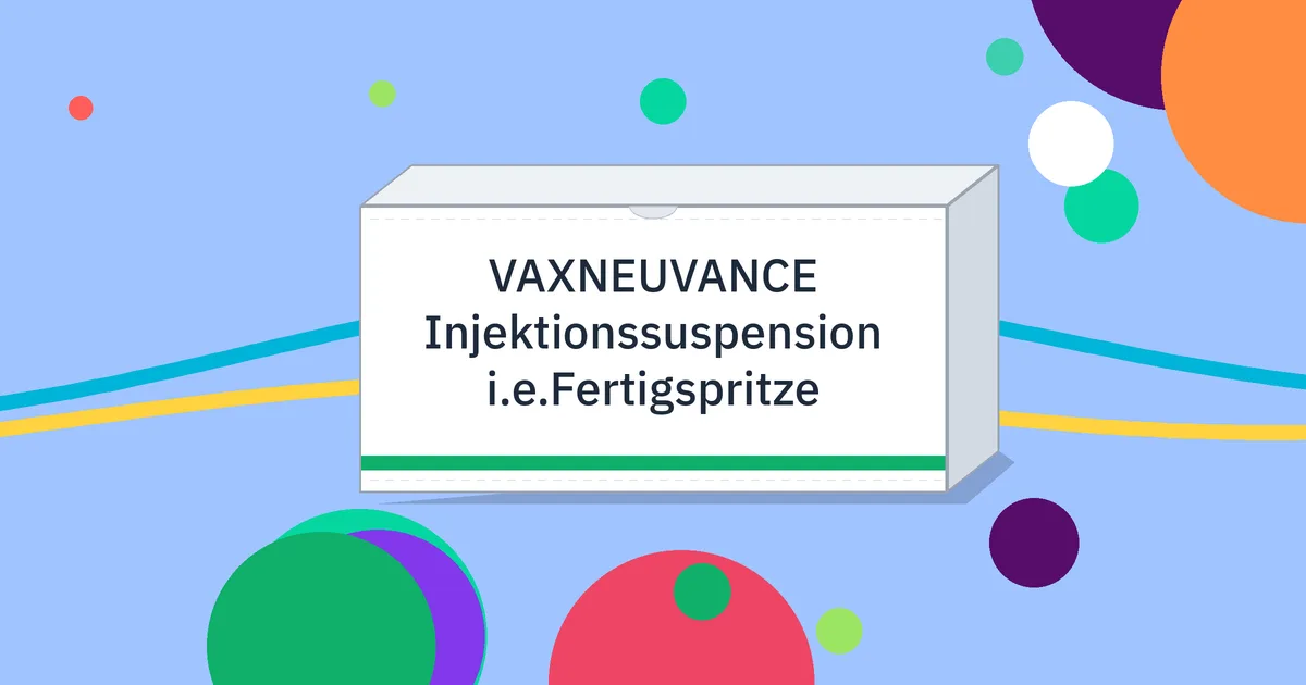 Symbolbild: Packung mit der Aufschrift VAXNEUVANCE Injektionssuspension i.e.Fertigspritze (PZN 20352037) – Verfügbarkeit und Bezug in Apotheken in Frankfurt am Main