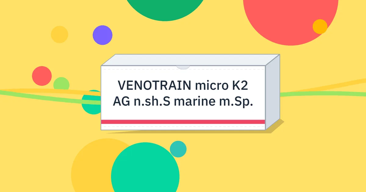 Symbolbild: Packung mit der Aufschrift VENOTRAIN micro K2 AG n.sh.S marine m.Sp. (PZN 04324099) – Verfügbarkeit und Bezug in Apotheken in Frankfurt am Main