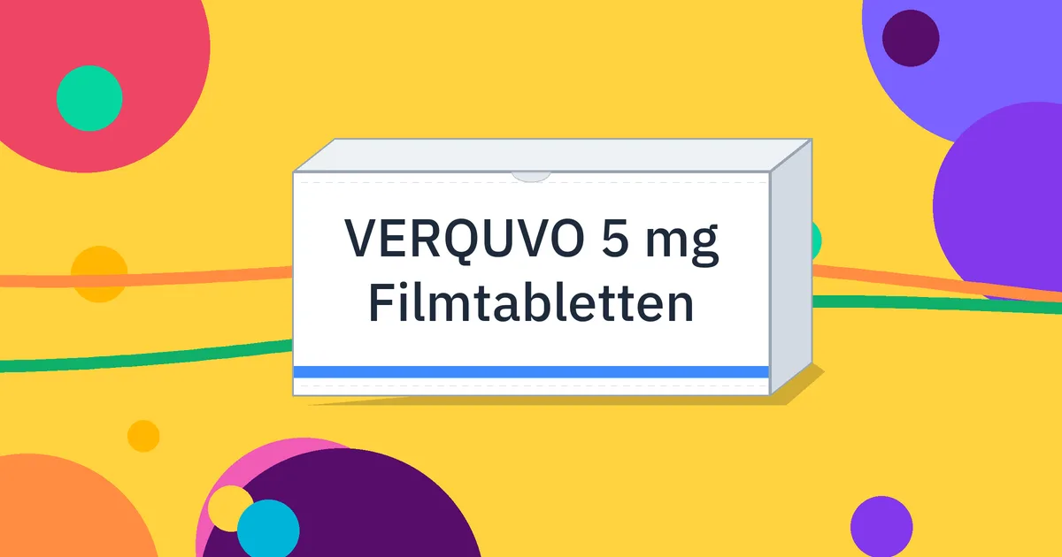 Symbolbild: Packung mit der Aufschrift VERQUVO 5 mg Filmtabletten (PZN 16771923) – Verfügbarkeit und Bezug in Apotheken in Frankfurt am Main