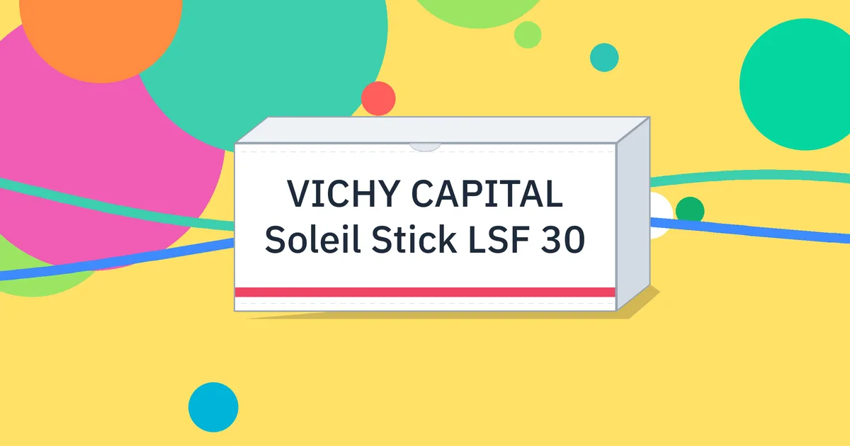 Symbolbild: Packung mit der Aufschrift VICHY CAPITAL Soleil Stick LSF 30 (PZN 09629455) – Verfügbarkeit und Bezug in Apotheken in Frankfurt am Main