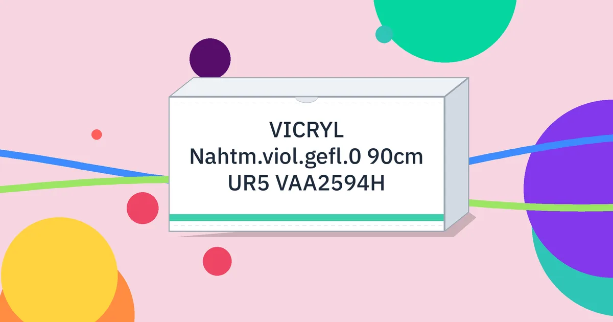 Symbolbild: Packung mit der Aufschrift VICRYL Nahtm.viol.gefl.0 90cm UR5 VAA2594H (PZN 16393148) – Verfügbarkeit und Bezug in Apotheken in Frankfurt am Main