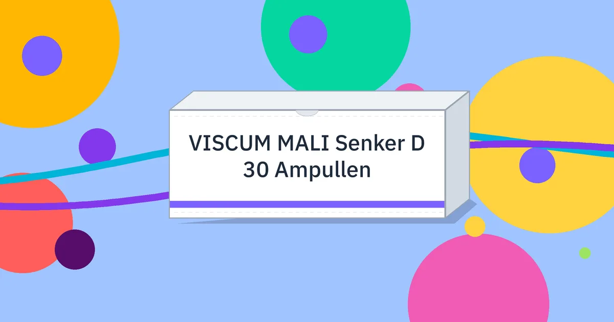 Symbolbild: Packung mit der Aufschrift VISCUM MALI Senker D 30 Ampullen (PZN 02832650) – Verfügbarkeit und Bezug in Apotheken in Frankfurt am Main