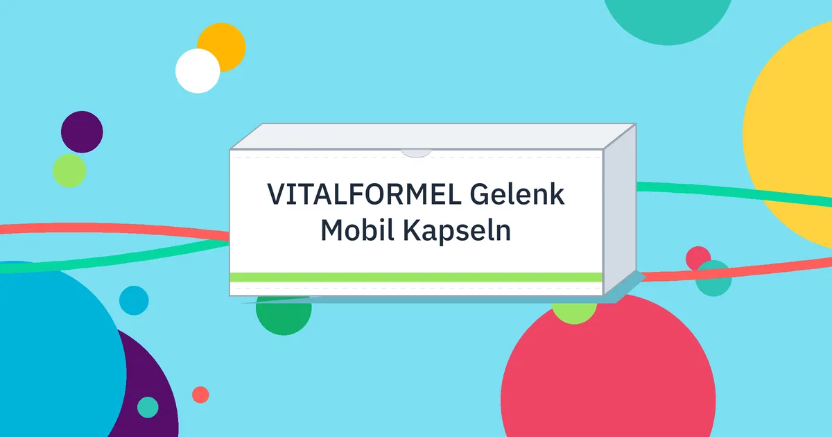 Symbolbild: Packung mit der Aufschrift VITALFORMEL Gelenk Mobil Kapseln (PZN 06798016) – Verfügbarkeit und Bezug in Apotheken in Frankfurt am Main