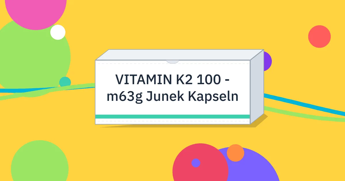 Symbolbild: Packung mit der Aufschrift VITAMIN K2 100 -m63g Junek Kapseln (PZN 10335813) – Verfügbarkeit und Bezug in Apotheken in Frankfurt am Main