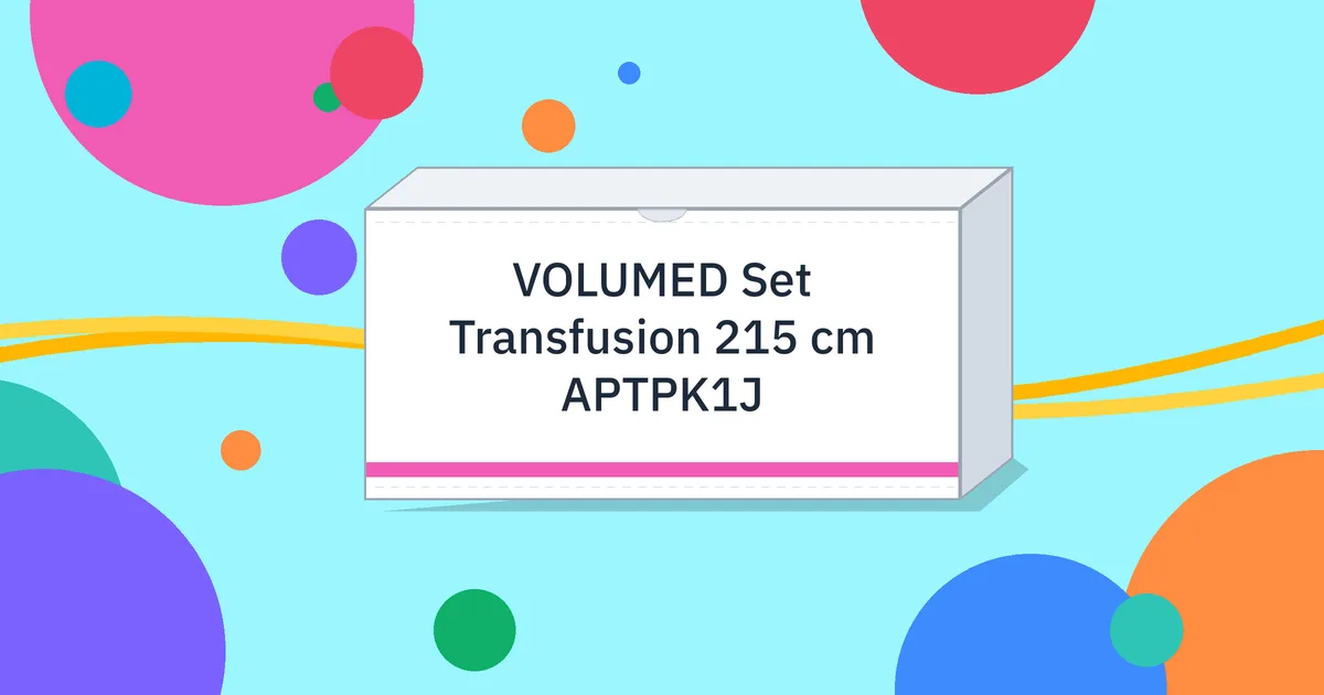 Symbolbild: Packung mit der Aufschrift VOLUMED Set Transfusion 215 cm APTPK1J (PZN 13475070) – Verfügbarkeit und Bezug in Apotheken in Frankfurt am Main