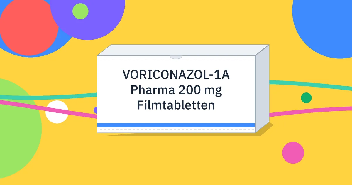 Symbolbild: Packung mit der Aufschrift VORICONAZOL-1A Pharma 200 mg Filmtabletten (PZN 20164672) – Verfügbarkeit und Bezug in Apotheken in Frankfurt am Main