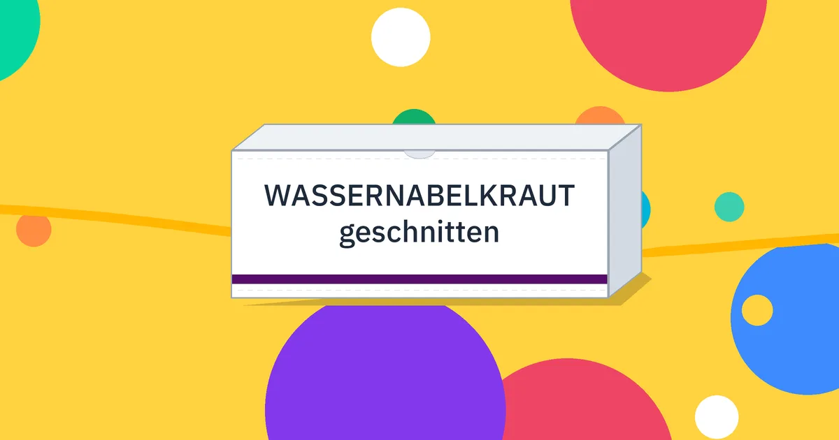 Symbolbild: Packung mit der Aufschrift WASSERNABELKRAUT geschnitten (PZN 14032015) – Verfügbarkeit und Bezug in Apotheken in Frankfurt am Main