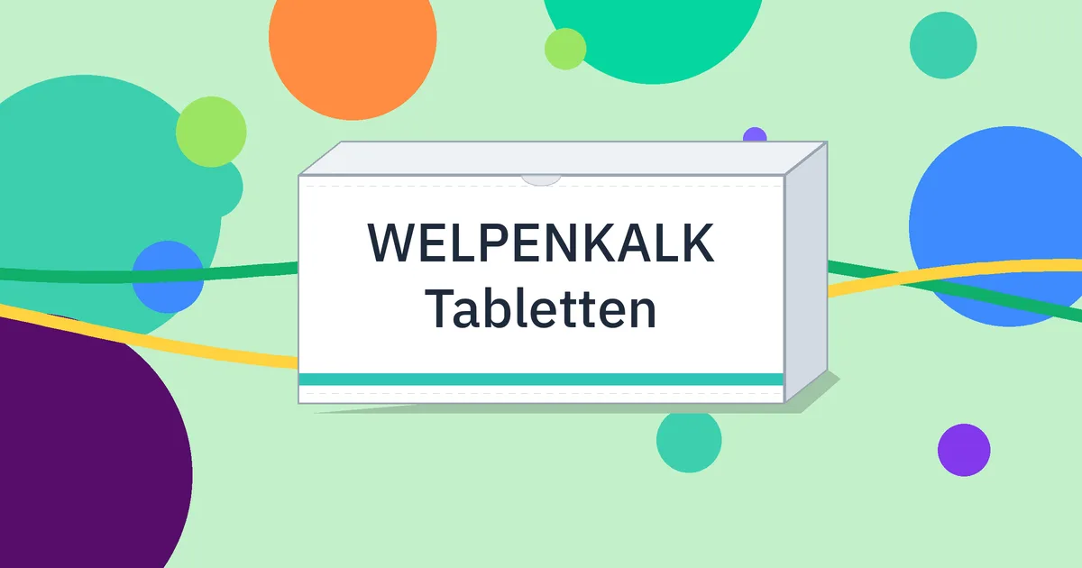 Symbolbild: Packung mit der Aufschrift WELPENKALK Tabletten (PZN 08535054) – Verfügbarkeit und Bezug in Apotheken in Frankfurt am Main