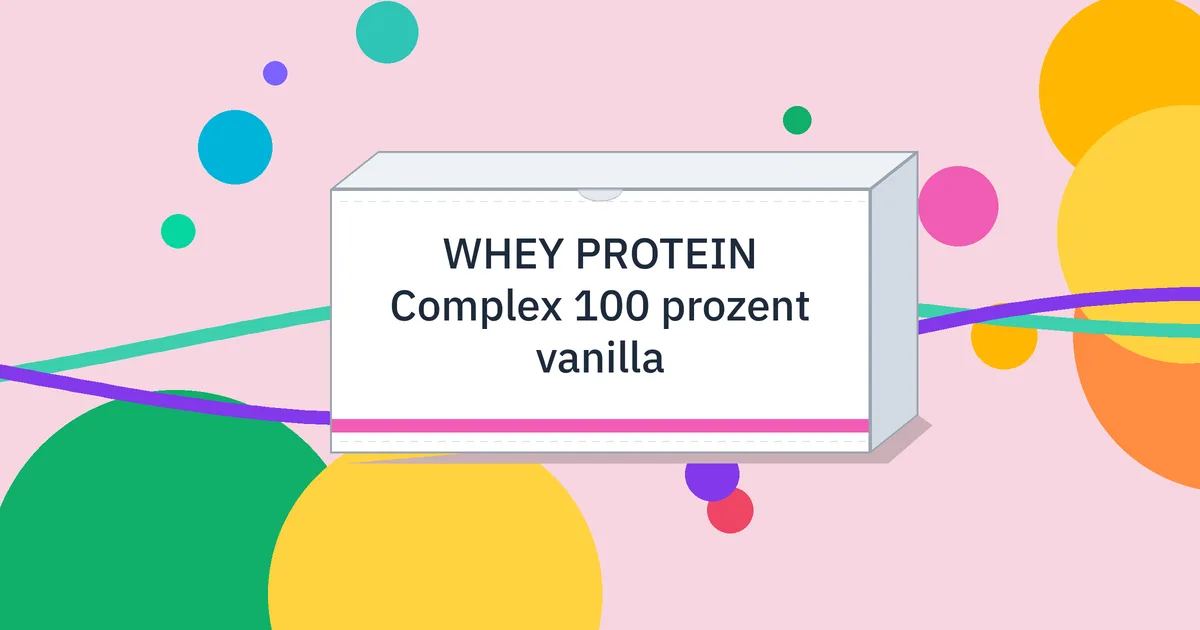 Symbolbild: Packung mit der Aufschrift WHEY PROTEIN Complex 100 prozent vanilla (PZN 17969478) – Verfügbarkeit und Bezug in Apotheken in Frankfurt am Main