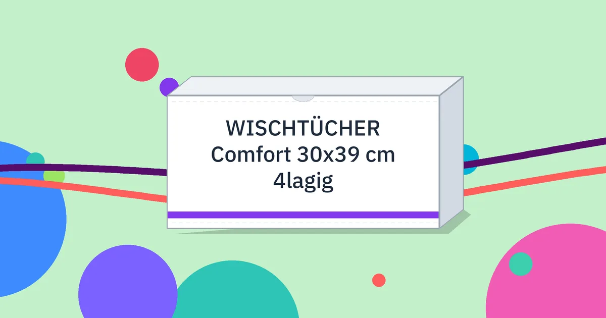 Symbolbild: Packung mit der Aufschrift WISCHTÜCHER Comfort 30x39 cm 4lagig (PZN 04239904) – Verfügbarkeit und Bezug in Apotheken in Frankfurt am Main