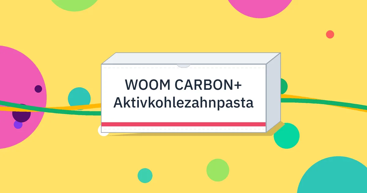 Symbolbild: Packung mit der Aufschrift WOOM CARBON+ Aktivkohlezahnpasta (PZN 15424970) – Verfügbarkeit und Bezug in Apotheken in Frankfurt am Main
