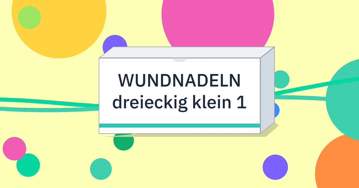 Symbolbild: Packung mit der Aufschrift WUNDNADELN dreieckig klein 1 (PZN 02009695) – Verfügbarkeit und Bezug in Apotheken in Frankfurt am Main