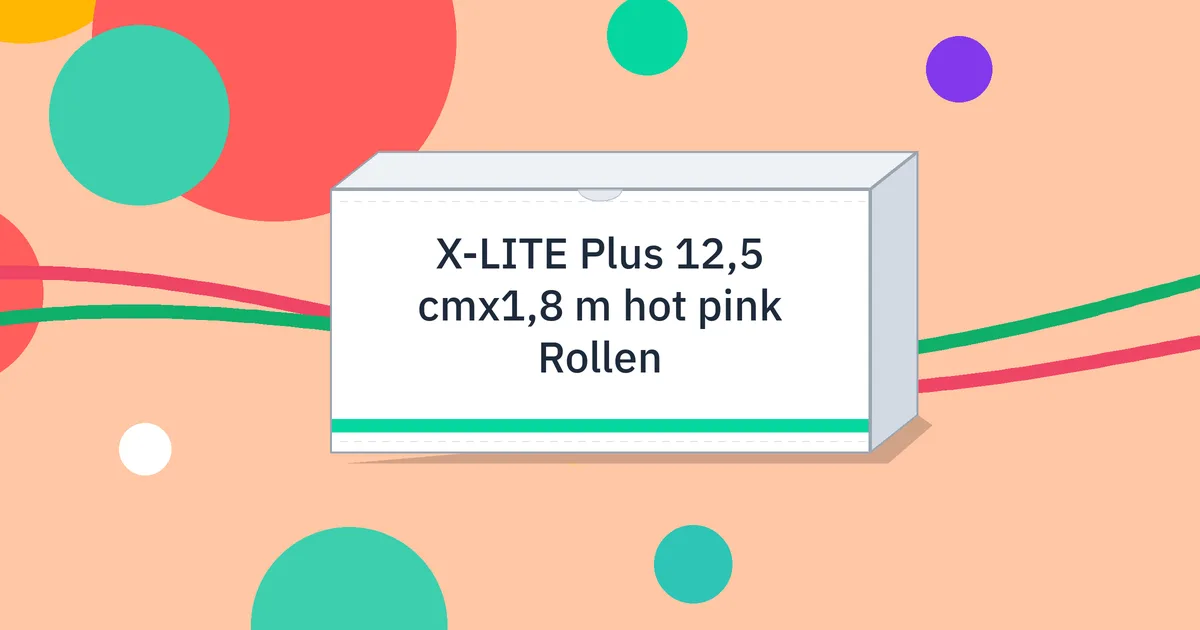 Symbolbild: Packung mit der Aufschrift X-LITE Plus 12,5 cmx1,8 m hot pink Rollen (PZN 14441647) – Verfügbarkeit und Bezug in Apotheken in Frankfurt am Main