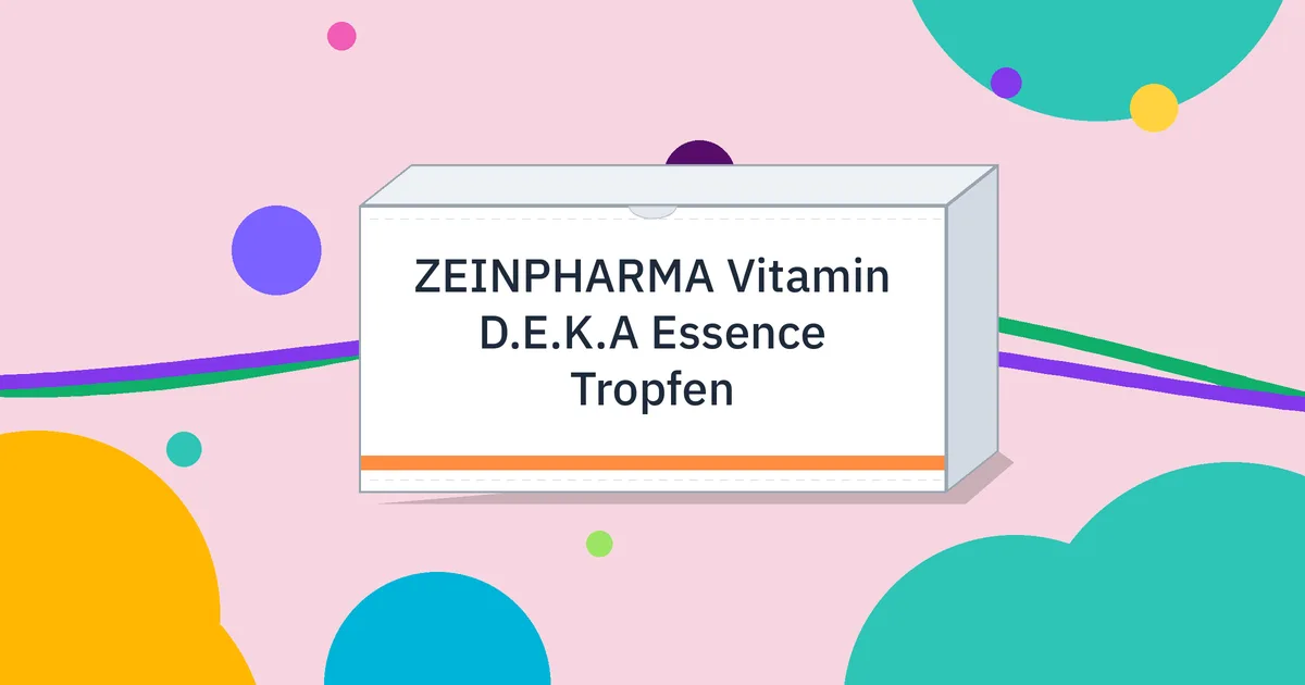 Symbolbild: Packung mit der Aufschrift ZEINPHARMA Vitamin D.E.K.A Essence Tropfen (PZN 17441688) – Verfügbarkeit und Bezug in Apotheken in Frankfurt am Main