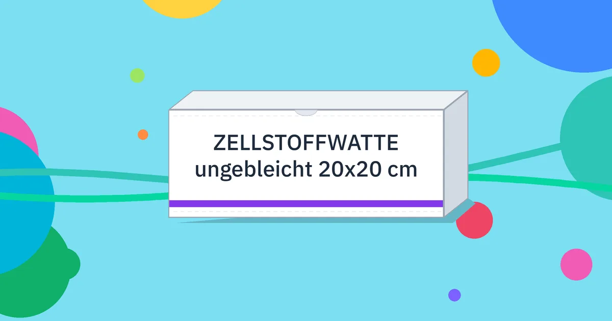 Symbolbild: Packung mit der Aufschrift ZELLSTOFFWATTE ungebleicht 20x20 cm (PZN 03058218) – Verfügbarkeit und Bezug in Apotheken in Frankfurt am Main
