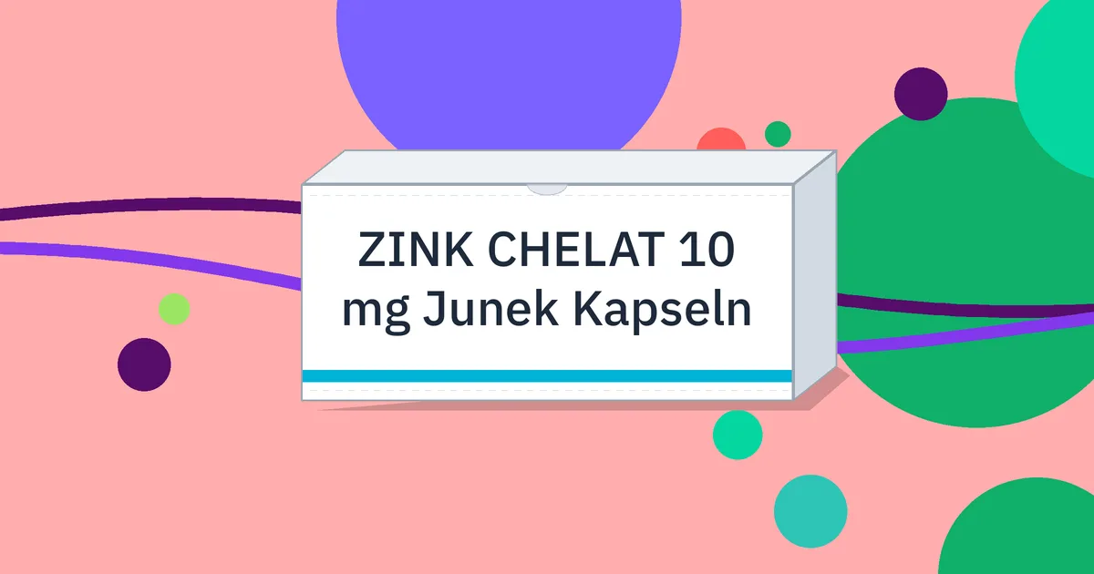 Symbolbild: Packung mit der Aufschrift ZINK CHELAT 10 mg Junek Kapseln (PZN 10015356) – Verfügbarkeit und Bezug in Apotheken in Frankfurt am Main