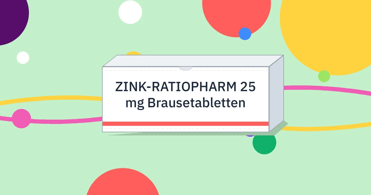 Symbolbild: Packung mit der Aufschrift ZINK-RATIOPHARM 25 mg Brausetabletten (PZN 00813252) – Verfügbarkeit und Bezug in Apotheken in Frankfurt am Main