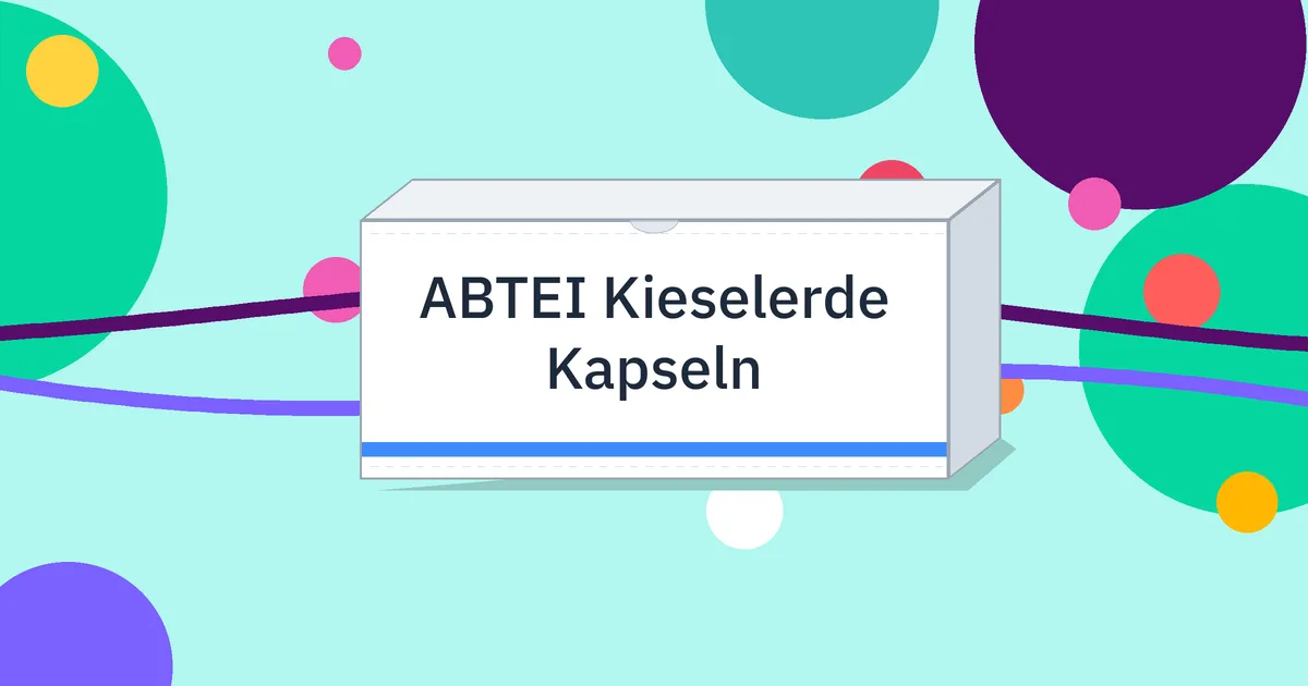 Symbolbild: Packung mit der Aufschrift ABTEI Kieselerde Kapseln (PZN 07260313) – Verfügbarkeit und Bezug in Apotheken in Frankfurt am Main