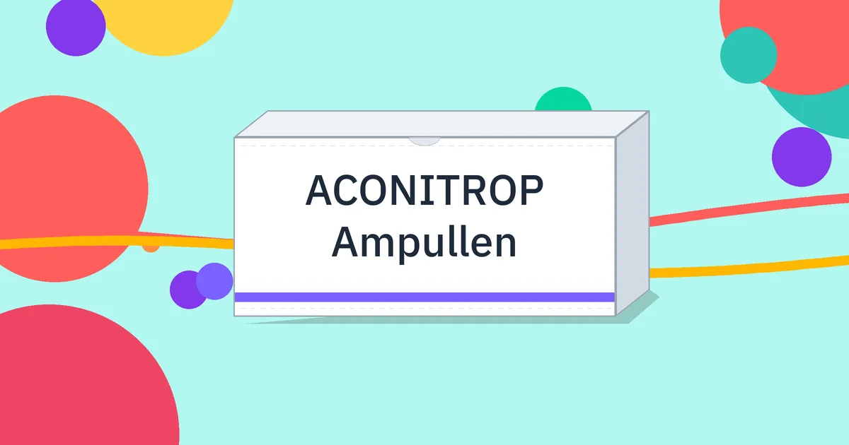 Symbolbild: Packung mit der Aufschrift ACONITROP Ampullen (PZN 04189299) – Verfügbarkeit und Bezug in Apotheken in Frankfurt am Main