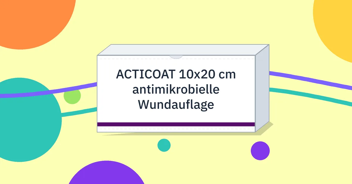 Symbolbild: Packung mit der Aufschrift ACTICOAT 10x20 cm antimikrobielle Wundauflage (PZN 16515491) – Verfügbarkeit und Bezug in Apotheken in Frankfurt am Main