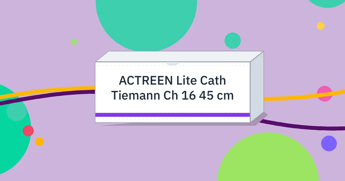 Symbolbild: Packung mit der Aufschrift ACTREEN Lite Cath Tiemann Ch 16 45 cm (PZN 01677756) – Verfügbarkeit und Bezug in Apotheken in Frankfurt am Main