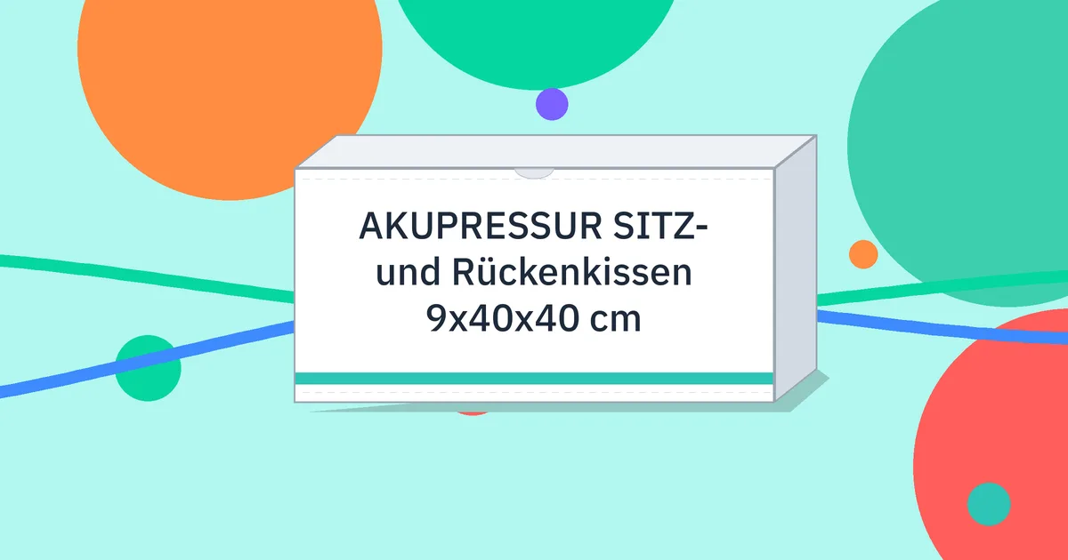 Symbolbild: Packung mit der Aufschrift AKUPRESSUR SITZ- und Rückenkissen 9x40x40 cm (PZN 14140673) – Verfügbarkeit und Bezug in Apotheken in Frankfurt am Main
