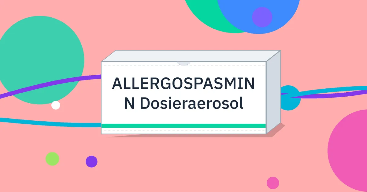 Symbolbild: Packung mit der Aufschrift ALLERGOSPASMIN N Dosieraerosol (PZN 00585029) – Verfügbarkeit und Bezug in Apotheken in Frankfurt am Main