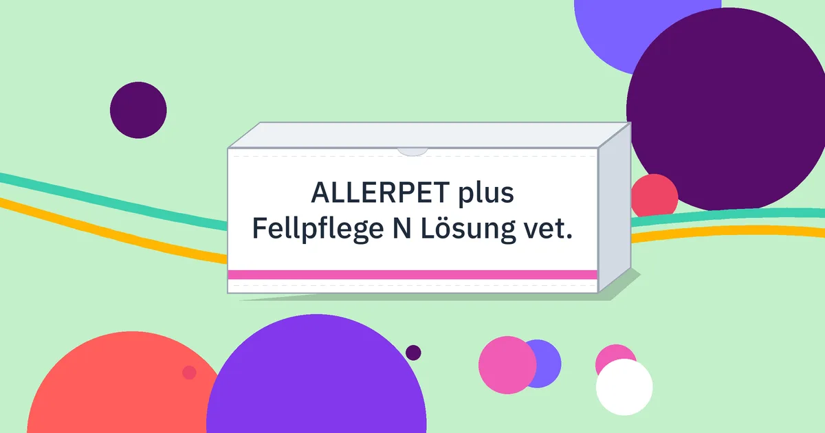 Symbolbild: Packung mit der Aufschrift ALLERPET plus Fellpflege N Lösung vet. (PZN 12644091) – Verfügbarkeit und Bezug in Apotheken in Frankfurt am Main
