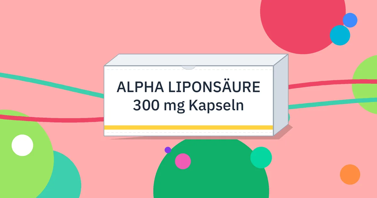 Symbolbild: Packung mit der Aufschrift ALPHA LIPONSÄURE 300 mg Kapseln (PZN 20701271) – Verfügbarkeit und Bezug in Apotheken in Frankfurt am Main