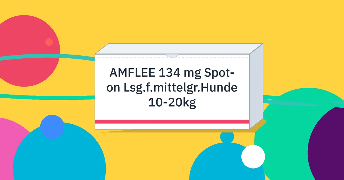 Symbolbild: Packung mit der Aufschrift AMFLEE 134 mg Spot-on Lsg.f.mittelgr.Hunde 10-20kg (PZN 11099817) – Verfügbarkeit und Bezug in Apotheken in Frankfurt am Main