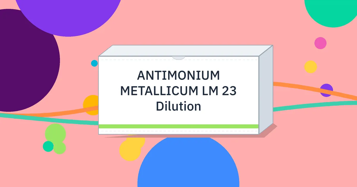 Symbolbild: Packung mit der Aufschrift ANTIMONIUM METALLICUM LM 23 Dilution (PZN 13373688) – Verfügbarkeit und Bezug in Apotheken in Frankfurt am Main