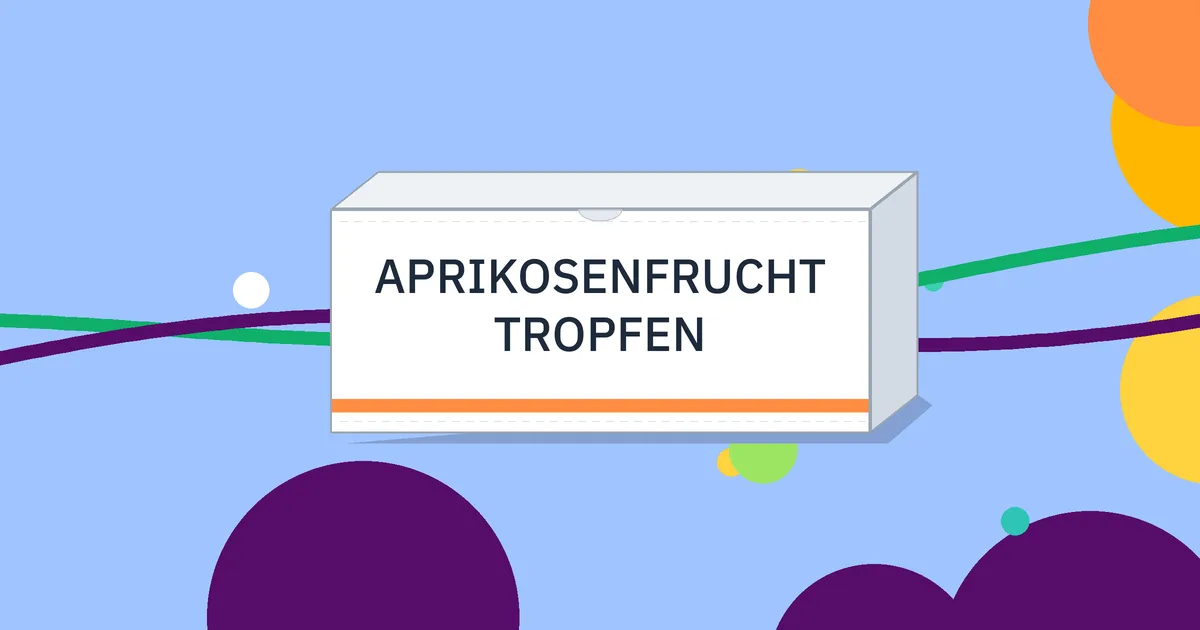 Symbolbild: Packung mit der Aufschrift APRIKOSENFRUCHT TROPFEN (PZN 15230214) – Verfügbarkeit und Bezug in Apotheken in Frankfurt am Main