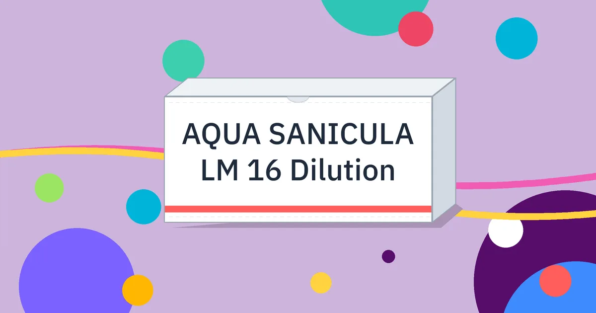 Symbolbild: Packung mit der Aufschrift AQUA SANICULA LM 16 Dilution (PZN 13382026) – Verfügbarkeit und Bezug in Apotheken in Frankfurt am Main