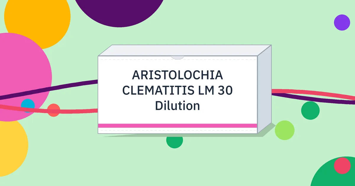 Symbolbild: Packung mit der Aufschrift ARISTOLOCHIA CLEMATITIS LM 30 Dilution (PZN 13391841) – Verfügbarkeit und Bezug in Apotheken in Frankfurt am Main