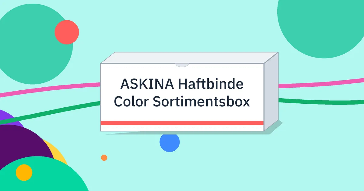 Symbolbild: Packung mit der Aufschrift ASKINA Haftbinde Color Sortimentsbox (PZN 08753058) – Verfügbarkeit und Bezug in Apotheken in Frankfurt am Main
