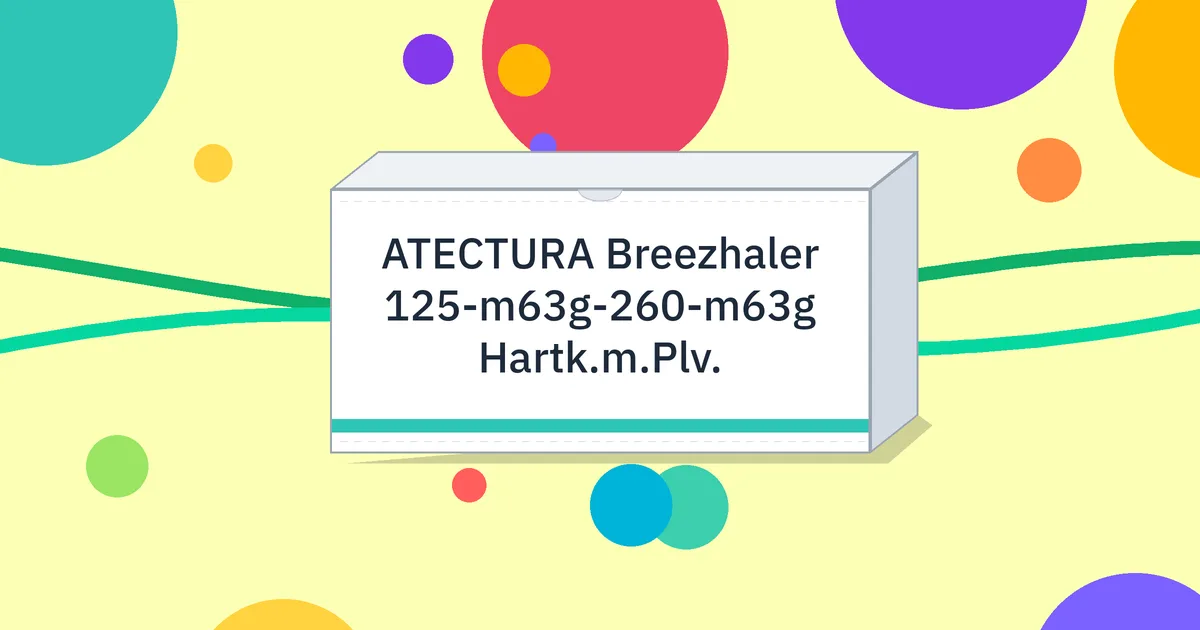 Symbolbild: Packung mit der Aufschrift ATECTURA Breezhaler 125-m63g-260-m63g Hartk.m.Plv. (PZN 16384988) – Verfügbarkeit und Bezug in Apotheken in Frankfurt am Main