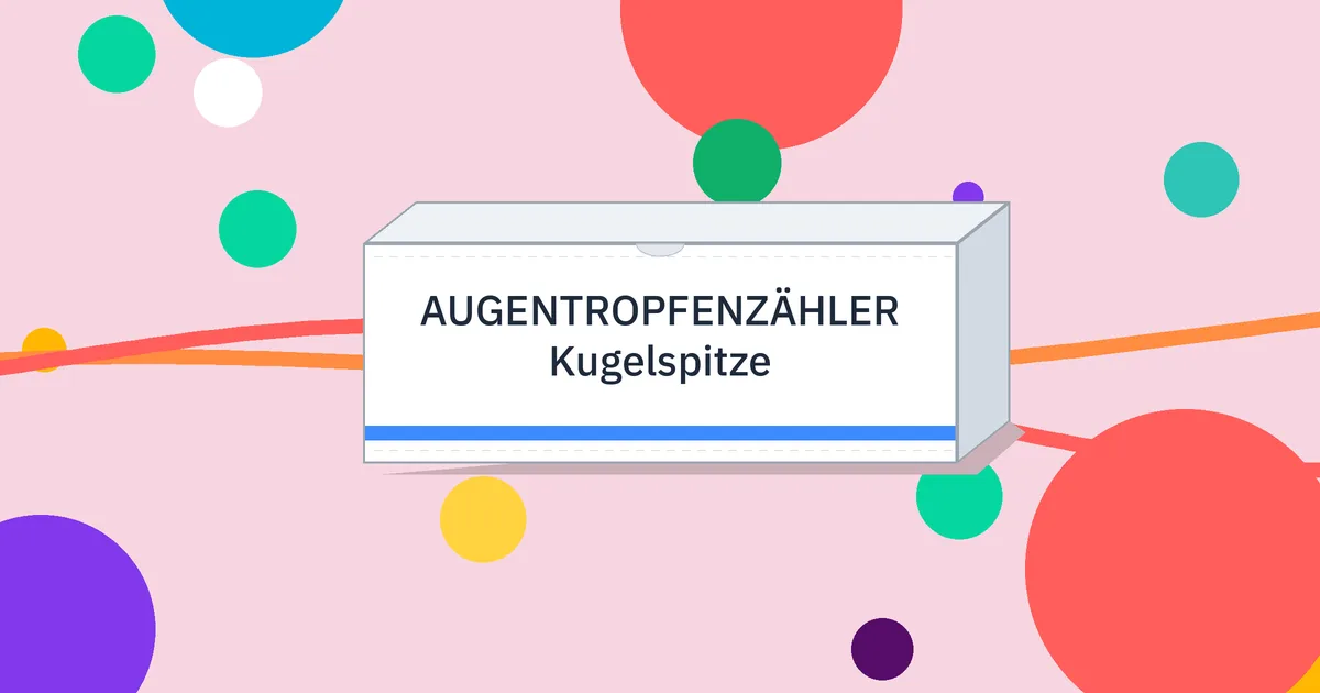 Symbolbild: Packung mit der Aufschrift AUGENTROPFENZÄHLER Kugelspitze (PZN 04444320) – Verfügbarkeit und Bezug in Apotheken in Frankfurt am Main