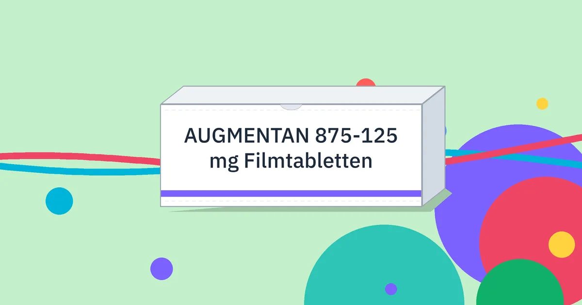 Symbolbild: Packung mit der Aufschrift AUGMENTAN 875-125 mg Filmtabletten (PZN 00356607) – Verfügbarkeit und Bezug in Apotheken in Frankfurt am Main