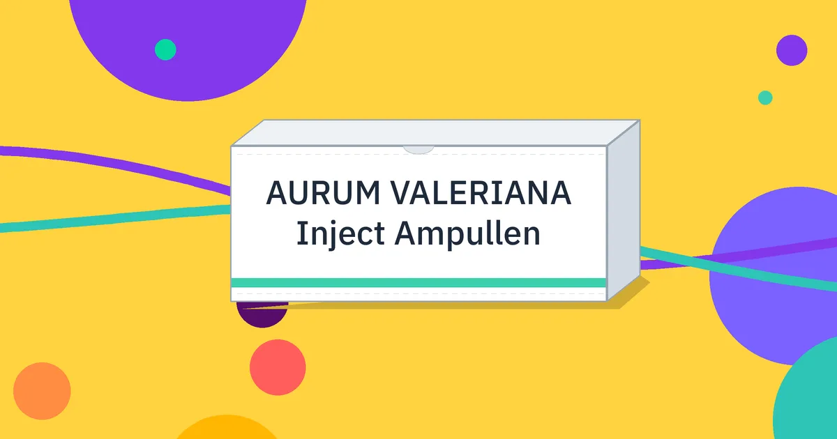 Symbolbild: Packung mit der Aufschrift AURUM VALERIANA Inject Ampullen (PZN 00084907) – Verfügbarkeit und Bezug in Apotheken in Frankfurt am Main