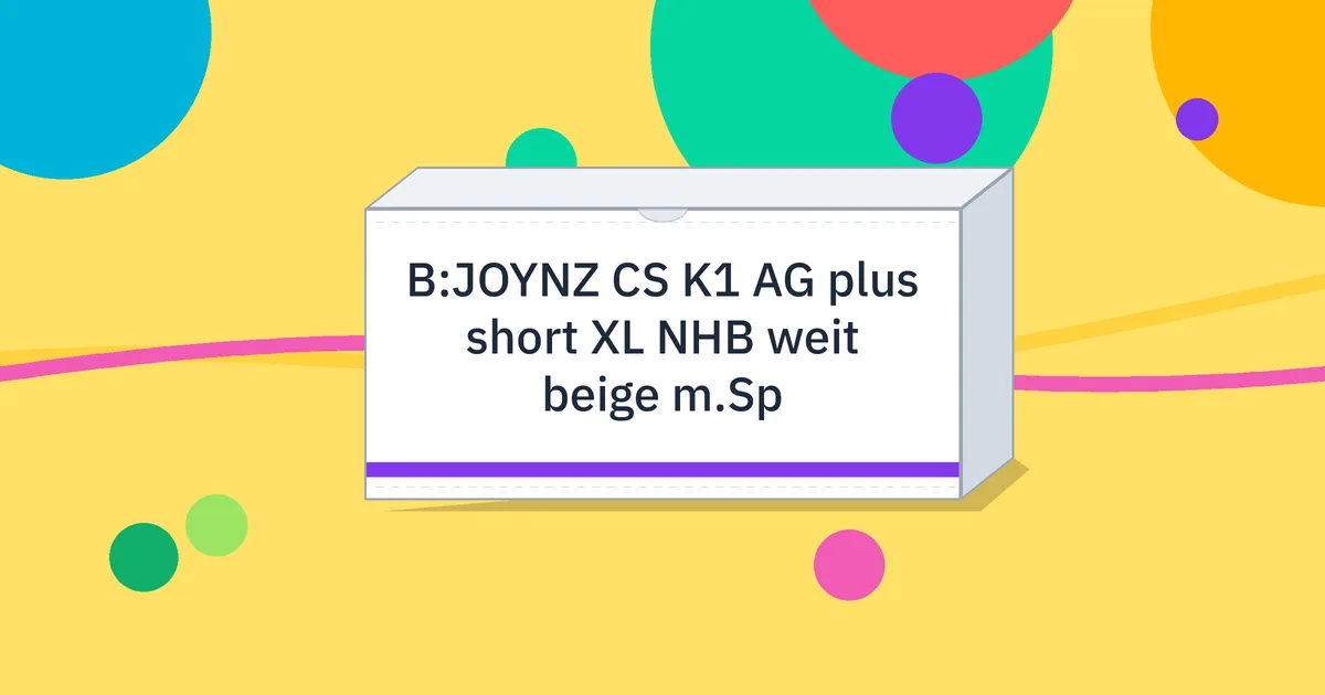 Symbolbild: Packung mit der Aufschrift B:JOYNZ CS K1 AG plus short XL NHB weit beige m.Sp (PZN 20532578) – Verfügbarkeit und Bezug in Apotheken in Frankfurt am Main
