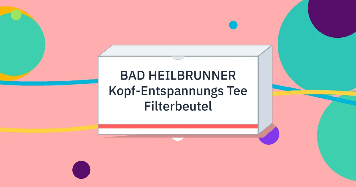 Symbolbild: Packung mit der Aufschrift BAD HEILBRUNNER Kopf-Entspannungs Tee Filterbeutel (PZN 06132582) – Verfügbarkeit und Bezug in Apotheken in Frankfurt am Main
