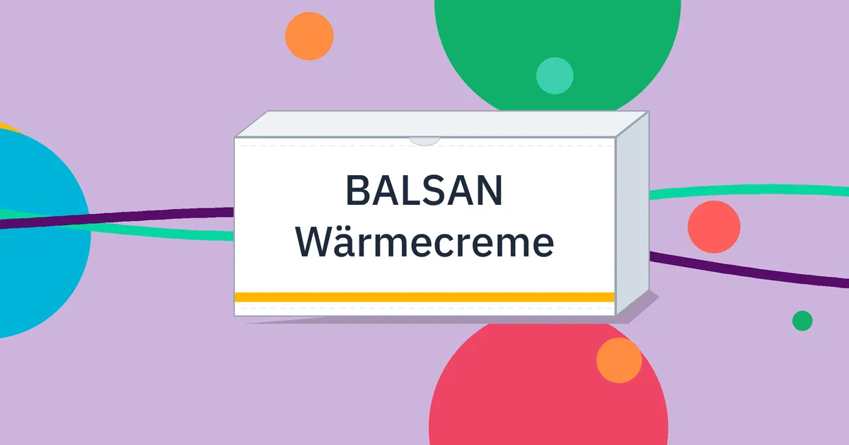 Symbolbild: Packung mit der Aufschrift BALSAN Wärmecreme (PZN 04742862) – Verfügbarkeit und Bezug in Apotheken in Frankfurt am Main