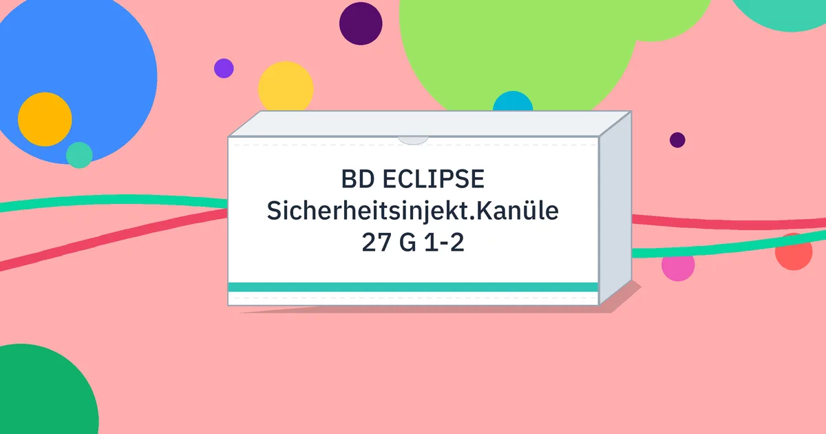 Symbolbild: Packung mit der Aufschrift BD ECLIPSE Sicherheitsinjekt.Kanüle 27 G 1-2 (PZN 05012031) – Verfügbarkeit und Bezug in Apotheken in Frankfurt am Main